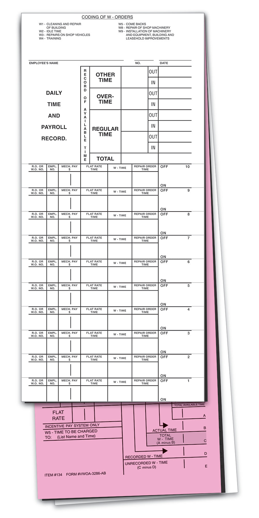 Job Time Ticket - JT-VWOA-3286-AB - 10 labels/flags - Peel & Stick Qty