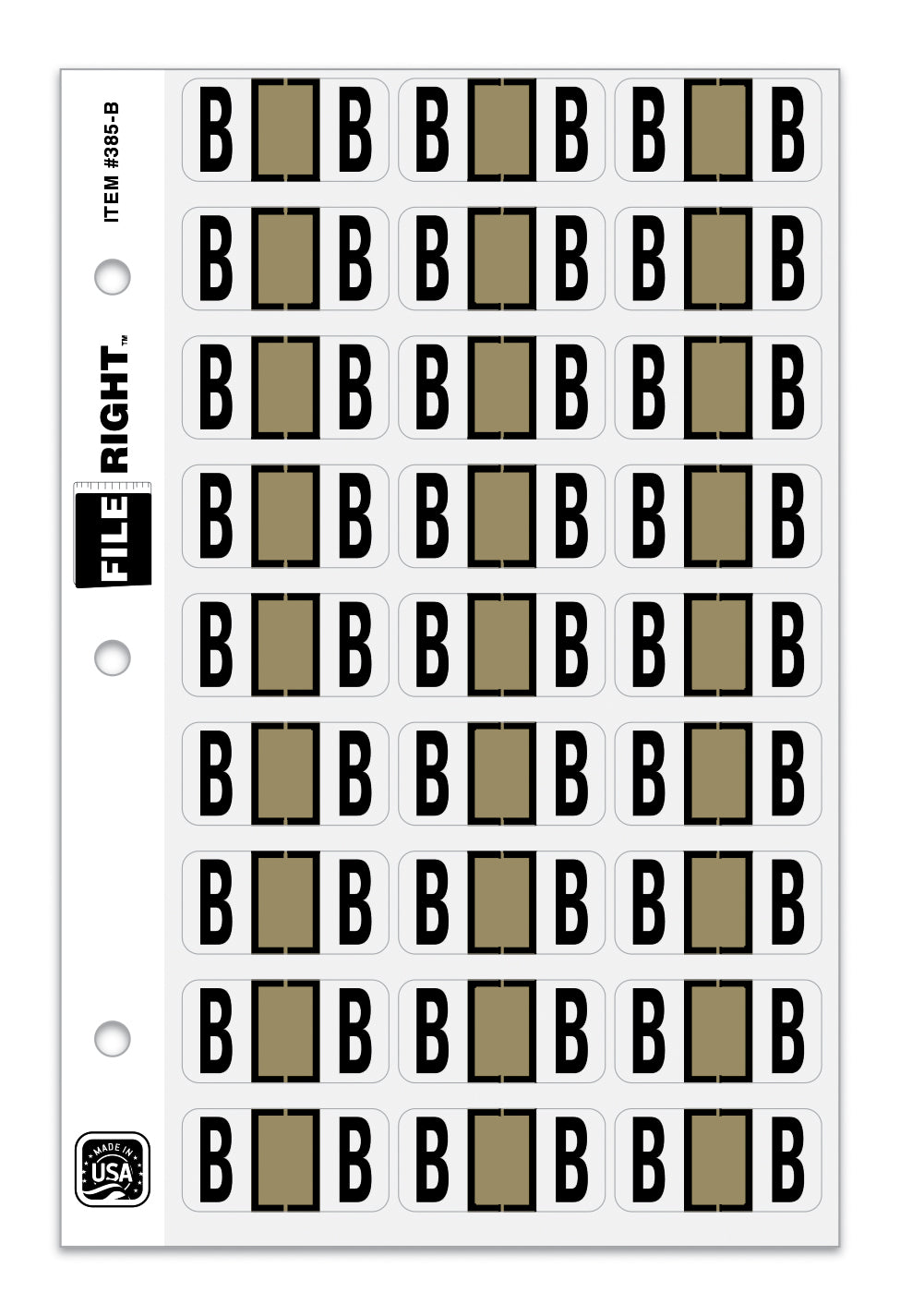 Color-Code Alphabet Letter B, Ring Book, Pkg. of 270 Labels | File Rig