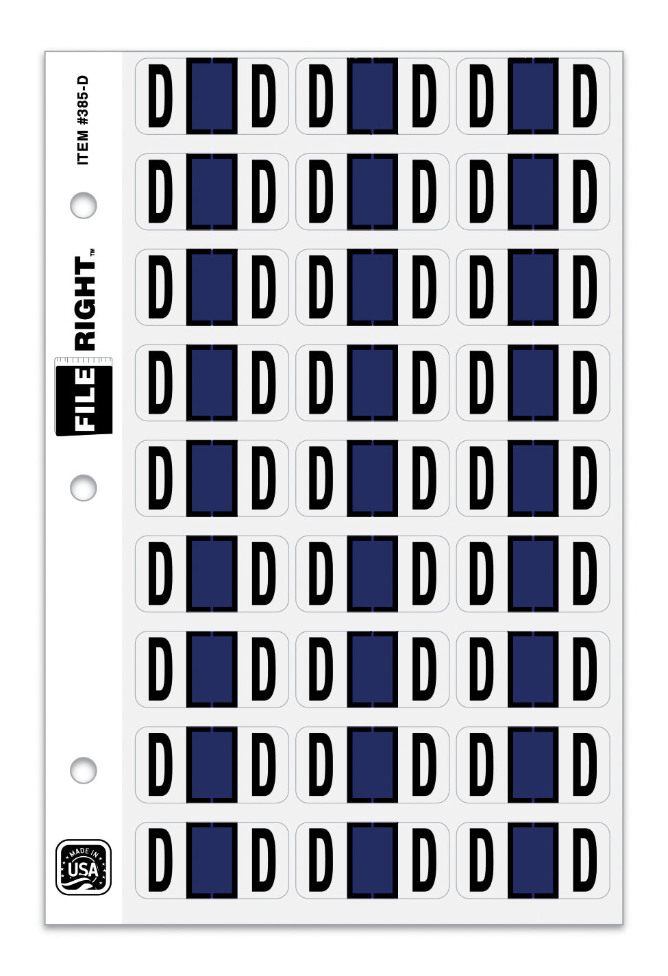 Color-Code Alphabet Letter D, Ring Book, Pkg. of 270 Labels | File Rig