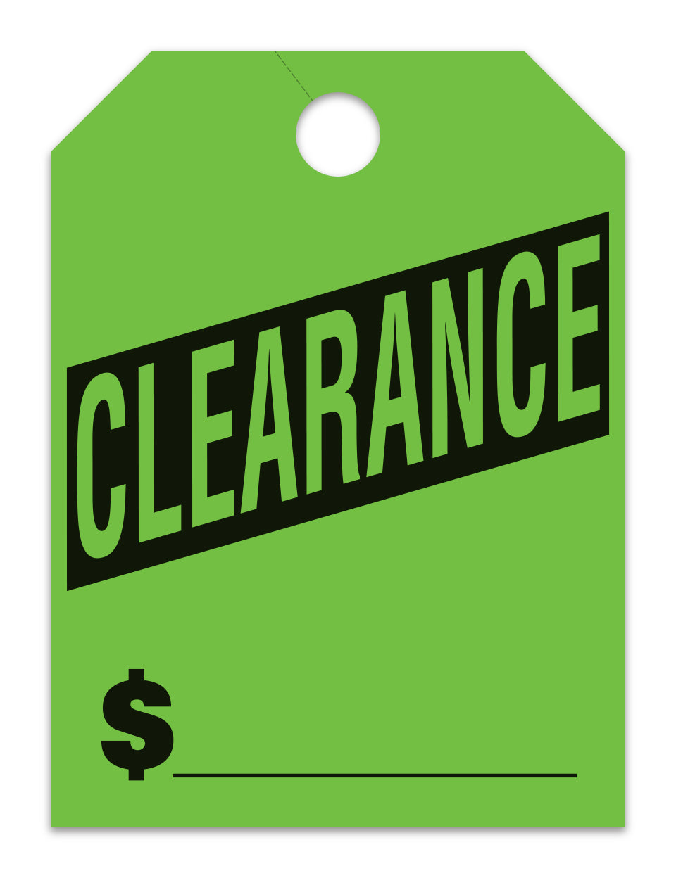 Hang Tags - Clearance - Large, Green - Qty. 50 | Clearance - Mirror